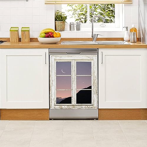 Dishwasher Magnet Cover New Moon Southern Alps Magnetic Refrigerator Stickers Decorative Appliance Cover Fridge Panels Metal Door Garage 23x26in