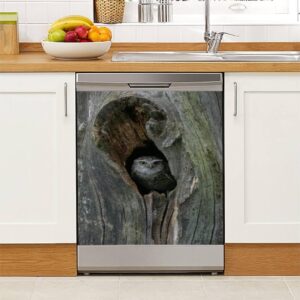 dishwasher magnet cover juvenile burrowing owl athene cunicularia a hollow tree magnetic refrigerator stickers decorative appliance cover fridge panels metal door garage 23x26in