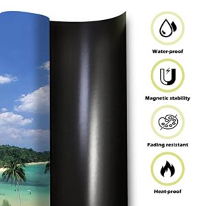 Dishwasher Magnet Cover Sri Lanka Unawatuna Coconut Trees Magnetic Refrigerator Stickers Decorative Appliance Cover Fridge Panels Metal Door Garage 23"Wx26"H