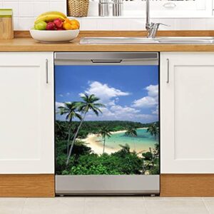 dishwasher magnet cover sri lanka unawatuna coconut trees magnetic refrigerator stickers decorative appliance cover fridge panels metal door garage 23"wx26"h