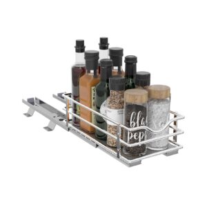 ocg pull out spice rack organizer（4.9" w x 10.4" d） for cabinet, slide out seasoning organizer fits spices, sauces, cans etc