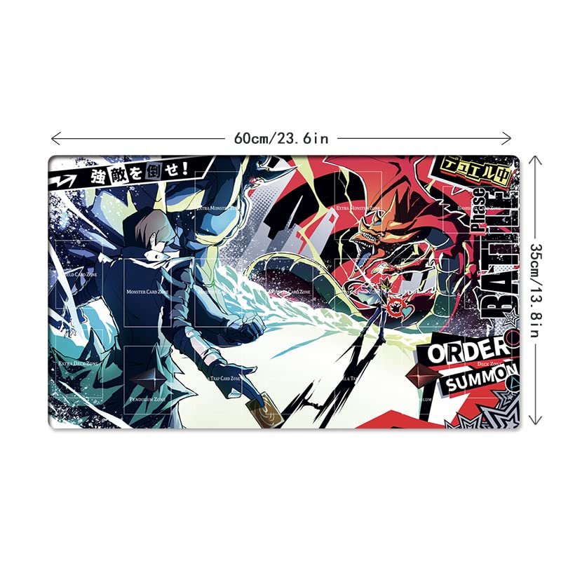 New Mlikemat Playmat Slifer The Sky Dragon & Kaiba Seto TCG CCG OCG Trading Card Game Mat with Zones + Free Bag (ZD039-959-A)