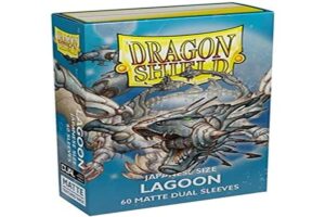 arcane tinmen dragon shield japanese size sleeves – matte dual lagoon 60ct - card sleeves smooth & tough - compatible with pokemon, yugioh, & magic the gathering – mtg, tcg, ocg, (at-15148)