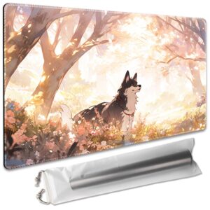 sixtore premium board game 14x24in tcg playmat compatible for ocg ccg rpg mtg playmats,mousepad desk mats(loyal dogs)