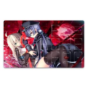 ygomat sky striker ace - raye & roze trading card game playmat tcg play duel ocg mat free best tube/bag (d_add playzones + bag)