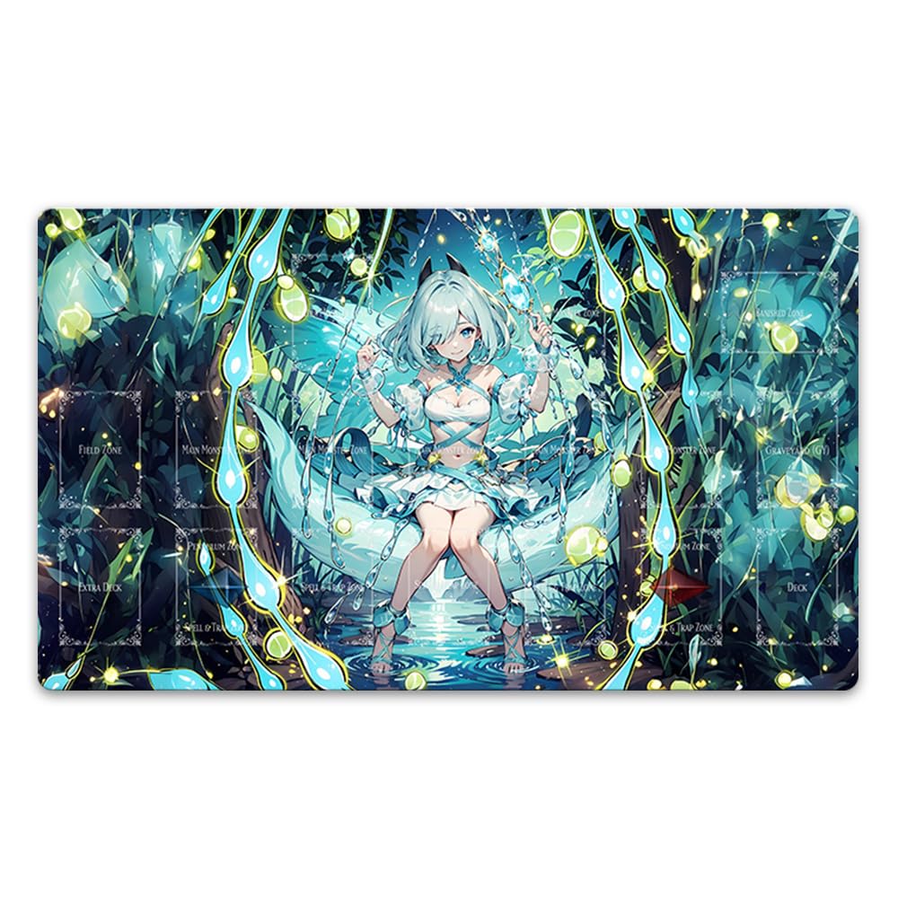 Ygomat Traptrix Girl Trading Card Game OCG Playmat TCG Mat Free Best Tube/Bag (TX310) (D_Add Playzones + Bag)