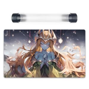 ygomat mystical elf trading card game ocg playmat tcg mat free best tube/bag (a_no playzones + tube)