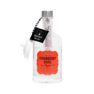 mixcraft spirit infusion kit - premium craft cocktail & mocktail mixer, glass bottle, collapsible funnel, flavor pouch & recipe, strawberry basil