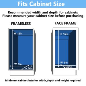 LOVMOR 2 Tier Individual Pull Out Cabinet Organizer 7½" W x 21½" D, Slide Out Kitchen Cabinet Storage Sliding Shelves