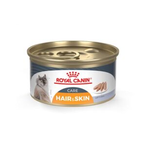 royal canin feline care nutrition hair & skin care loaf in sauce canned cat food, 3 oz., case of 24