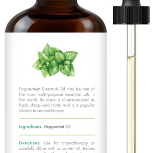 Handcraft Blends Peppermint Essential Oil - Huge 4 Fl Oz - 100% Pure and Natural - Premium Grade with Glass Dropper