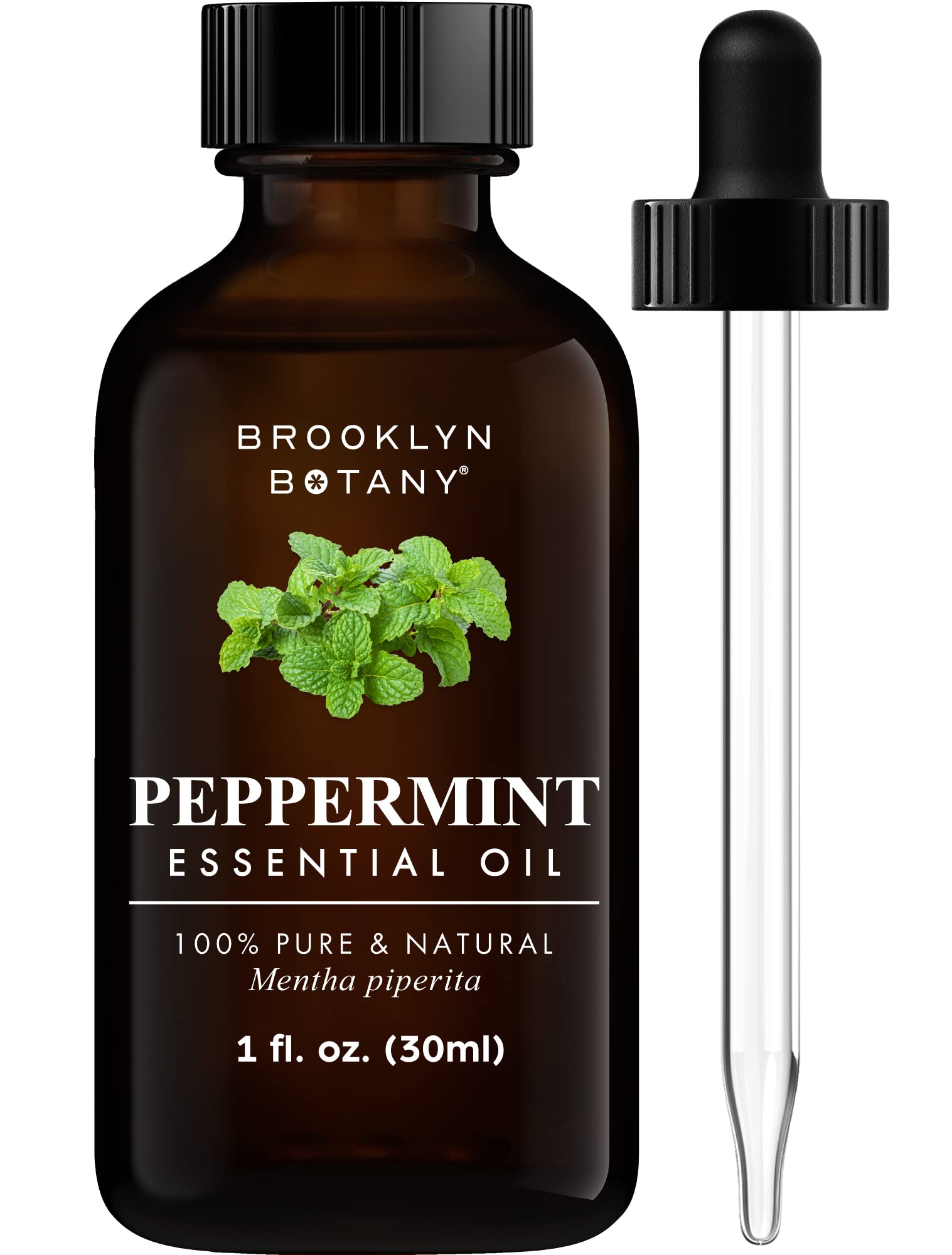 Brooklyn Botany Peppermint Essential Oil – 100% Pure and Natural – Premium Grade Oil with Dropper - for Aromatherapy and Diffuser - 1 Fl Oz