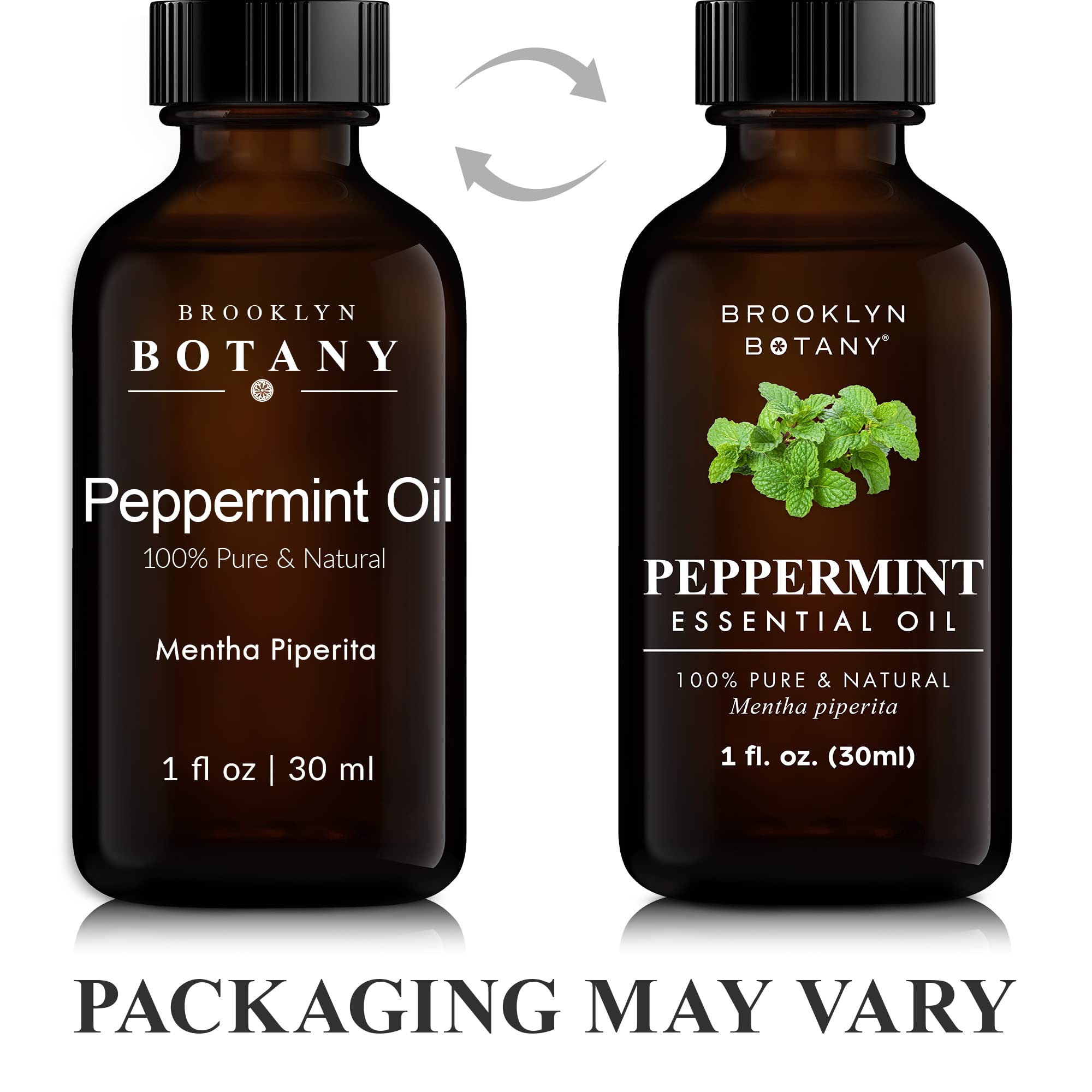 Brooklyn Botany Peppermint Essential Oil – 100% Pure and Natural – Premium Grade Oil with Dropper - for Aromatherapy and Diffuser - 1 Fl Oz