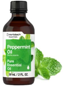 horbäach peppermint oil | 2 fl oz | pure essential spray | for massage, bath & diffusers | non-gmo, gluten free