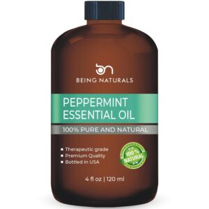 peppermint essential oil - huge 4 fl oz - 100% pure & natural – premium natural oil with glass dropper (peppermint oil)