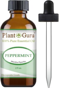 peppermint essential oil 2 oz 100% pure undiluted therapeutic grade extract of mentha piperita, great for aromatherapy diffuser, skin body and hair