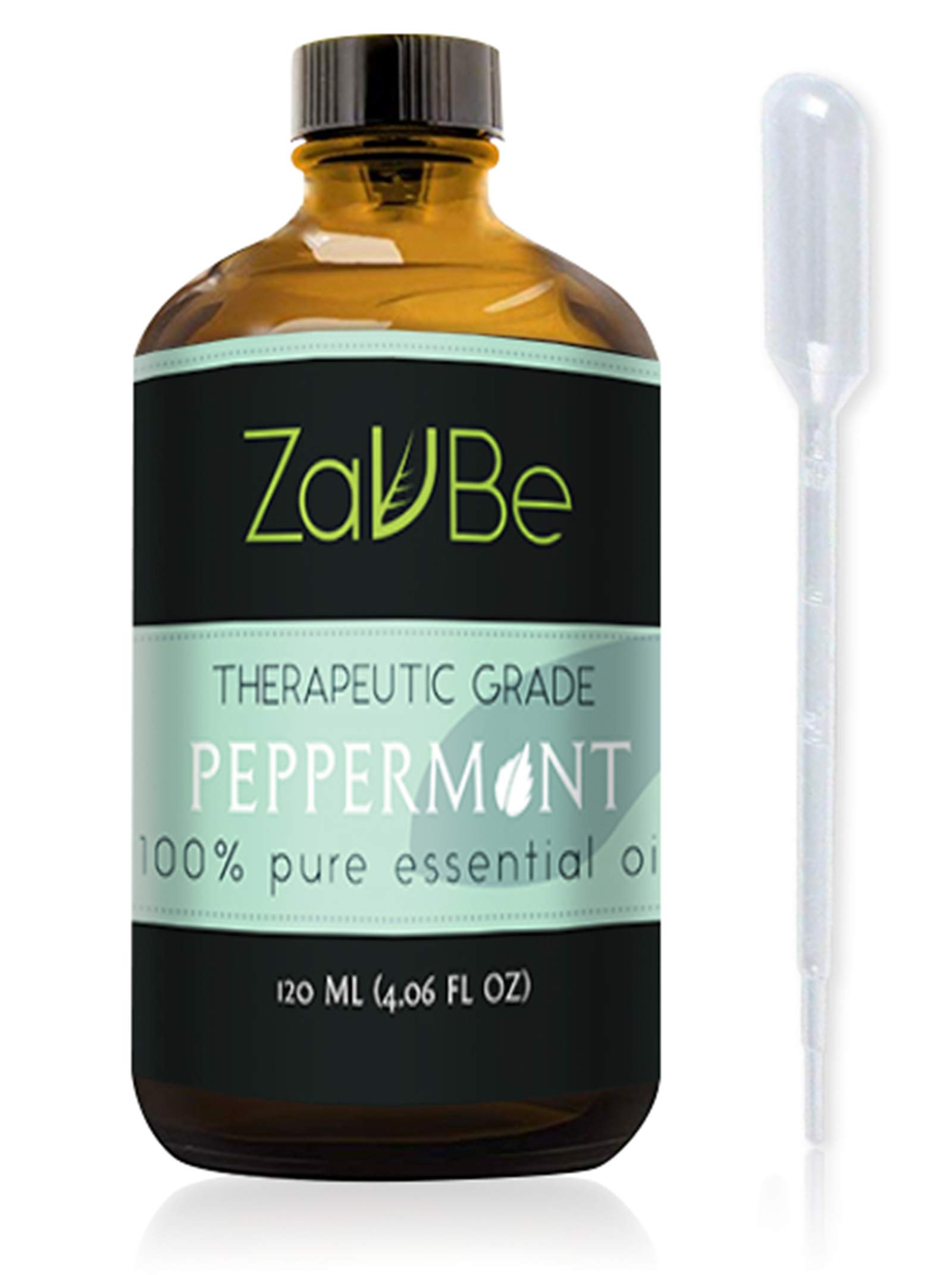 ZAVBE Peppermint Essential Oil | 100% Pure, Undiluted, Natural Aromatherapy, Therapeutic Grade 120 mL (4 oz)