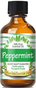 pure gold 60ml oils - peppermint essential oil - 2 fluid ounces - peppermint oil