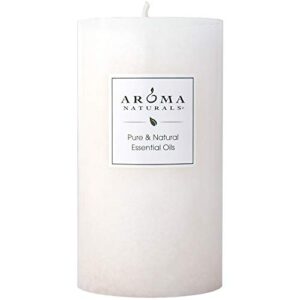 aroma naturals holiday essential oil vanilla & peppermint scented pillar candle, cool wish, 2.75 inch x 5 inch