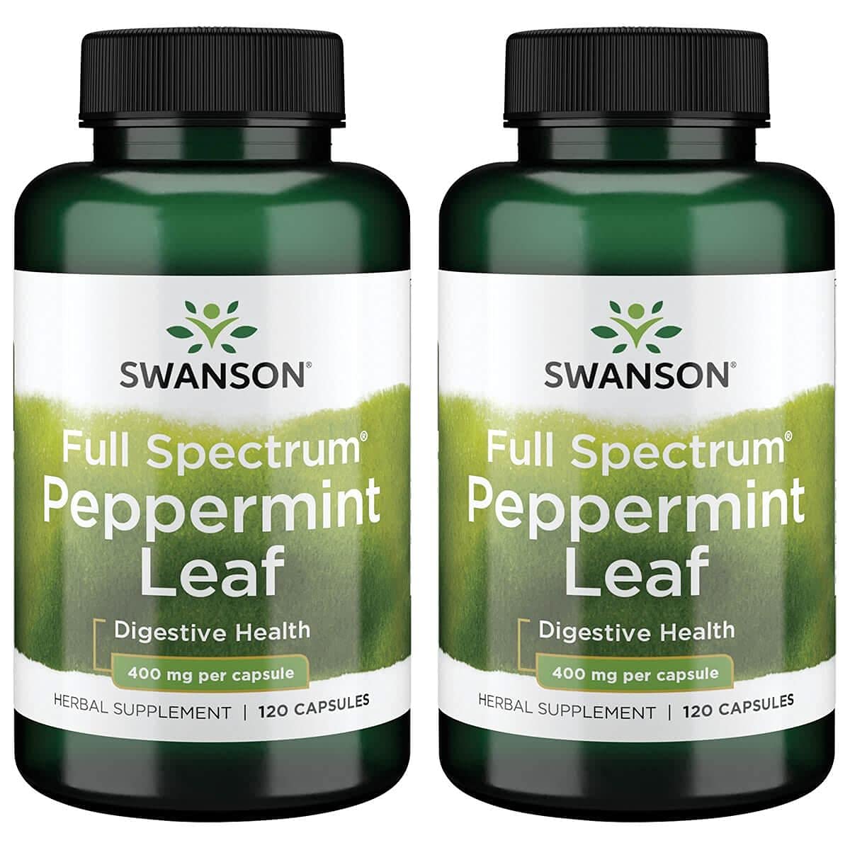 Swanson Full Spectrum Peppermint Leaf 400 Milligrams 120 Capsules (2 Pack)