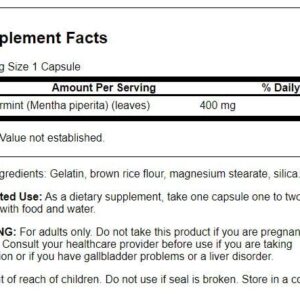 Swanson Full Spectrum Peppermint Leaf 400 Milligrams 120 Capsules (2 Pack)