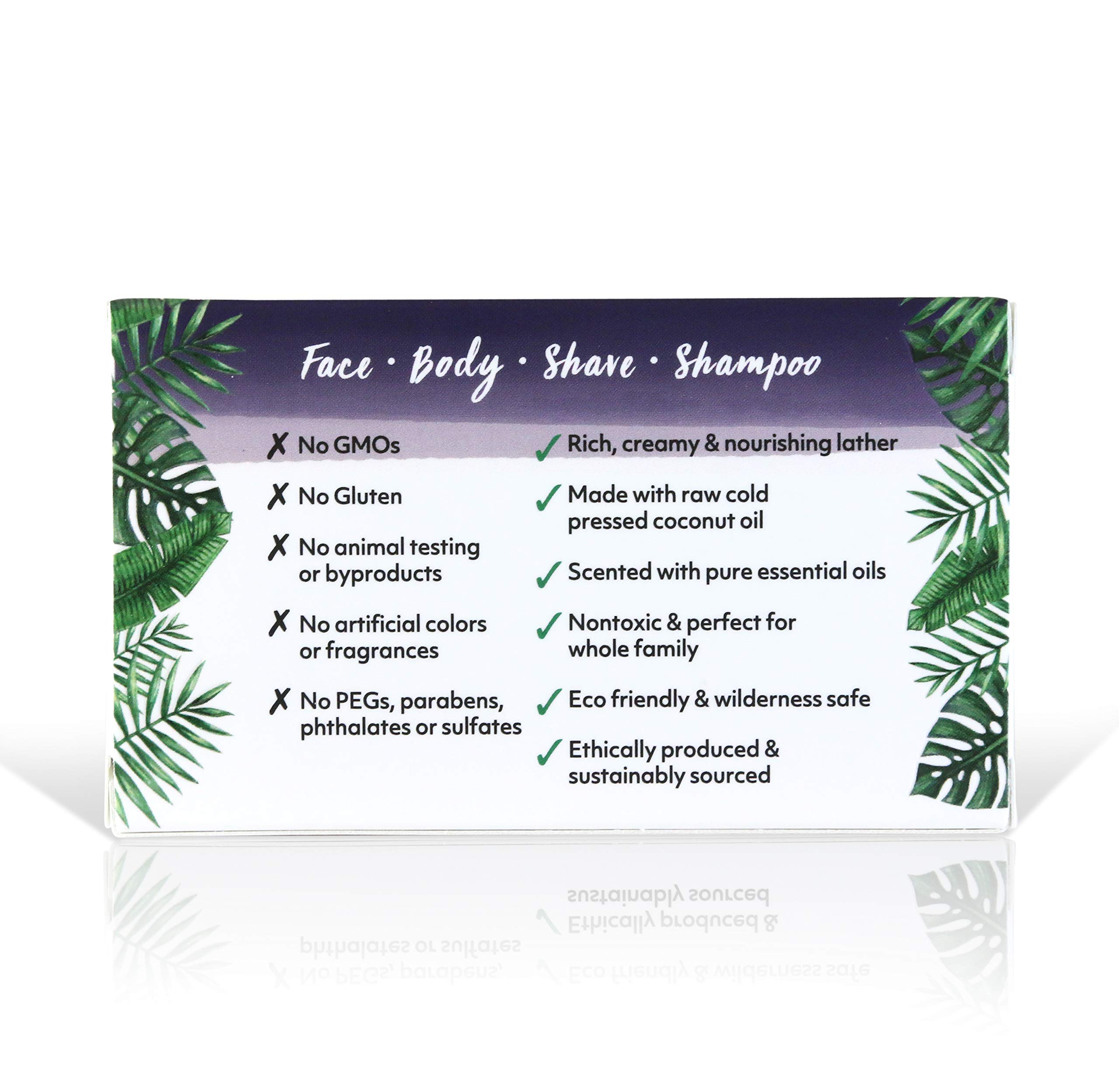 Coco Fiji Soap Bar for Face and Body Infused With Organic Coconut Oil, Peppermint, Essential Oil, Natural Soap for Moisturizing & Pore Purifying Skin, 7 oz,Pack of 2