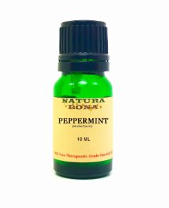 peppermint essential oil - 100% pure organic therapeutic grade mentha piperita oil in a 10ml green glass euro dropper bottle. (peppermint)