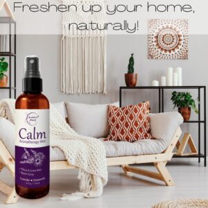 Calm Aromatherapy Spray with Lavender & Chamomile Essential Oil. Natural Sleep Spray, Pillow Spray, Linen Mist & Room Spray. Lavender Spray Air Freshener for Relaxation & Sleep - Brookethorne Naturals