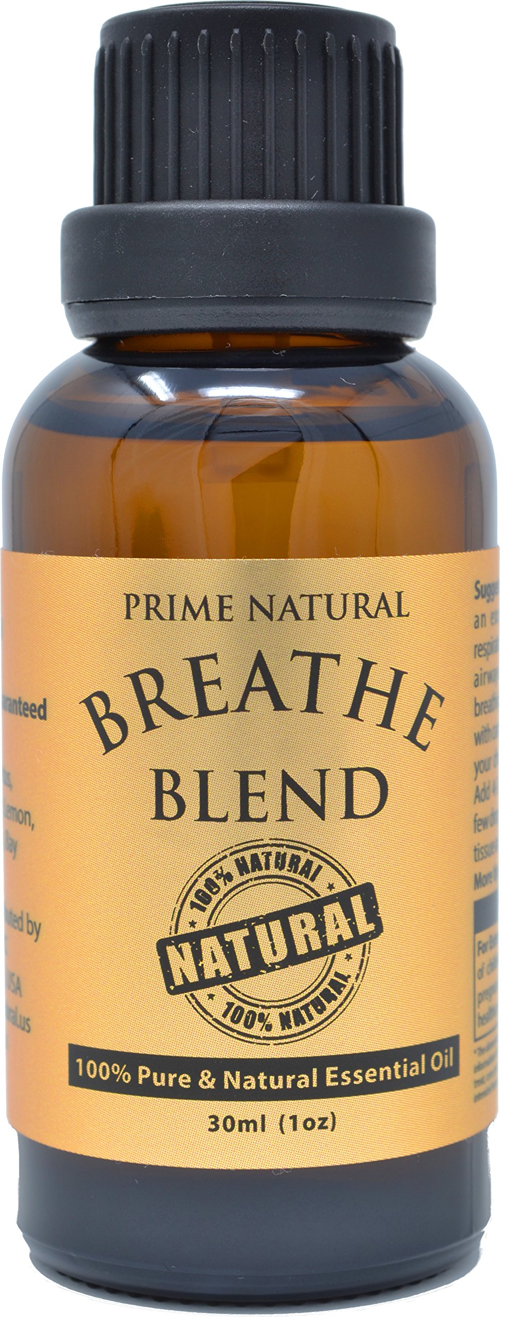 Prime Natural Breathe Essential Oil Blend 1oz - Pure, Undiluted, Therapeutic Grade for Aromatherapy, Scents & Diffuser - Sinus Relief, Allergy, Congestion, Cold, Cough, Headache