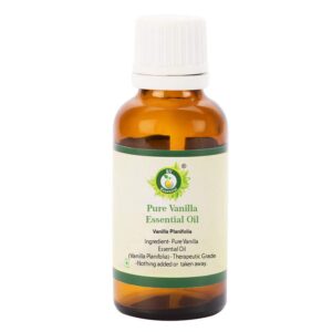 r v essential pure vanilla essential oil 5ml (0.169oz)- vanilla planifolia (100% pure and natural therapeutic grade)