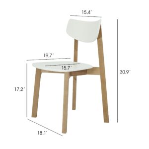 DAIVA CASA Wooden Chair Set of 2 - Vega - Chair with Wooden Seat and Back, Brown - Modern Scandinavian Furniture for Kitchen, Dining Room, Living Room, and More