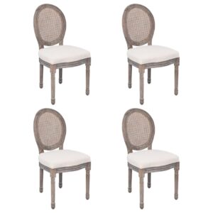 ypwrenh modern upholstered dining room chair dining chairs 4 pcs cream fabric for kitchen, dining room, living room