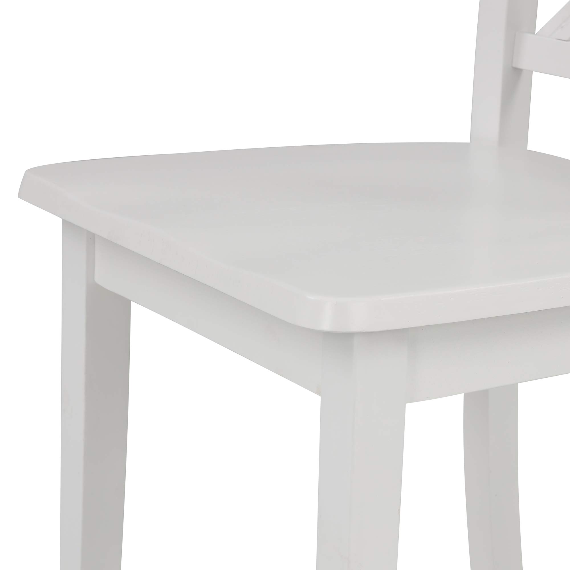 Goozio Round, Wood Kitchen 5 Pieces Table Set with 4 Chairs,for Dining Living Room,White