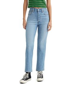 levi's women's ribcage straight ankle jeans, medium indigo worn in, 29