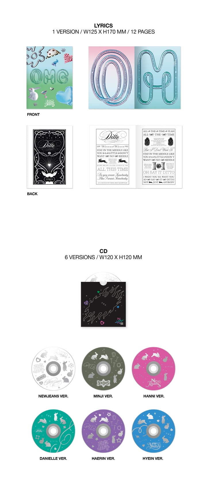 NewJeans - OMG [Message Card ver.] 1st Single Album+Store Gift (NEWJEANS ver.)