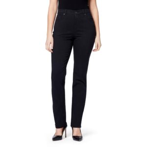 gloria vanderbilt women's size classic amanda high rise tapered jean, black, 16 plus