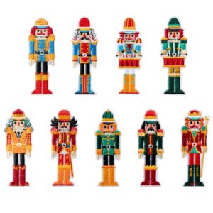 kirako 9 pcs christmas nutcracker iron on patches colorful soldier figures sew on embroidered applique repair patch diy crafts gifts for xmas winter holiday birthday new year eve clothing backpack hat