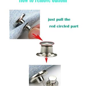 E-Uli Instant Buttons Replacement Removable Button 8 Pcs No Sew Buttons for Jeans Pants,Crafts DIY Clothes (Size: 17mm)