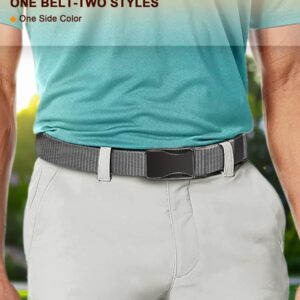 BULLIANT Mens Ratchet Belt Reversible,Web Nylon Casual Belt for Men Golf Hiking Pants Jeans 2 In 1