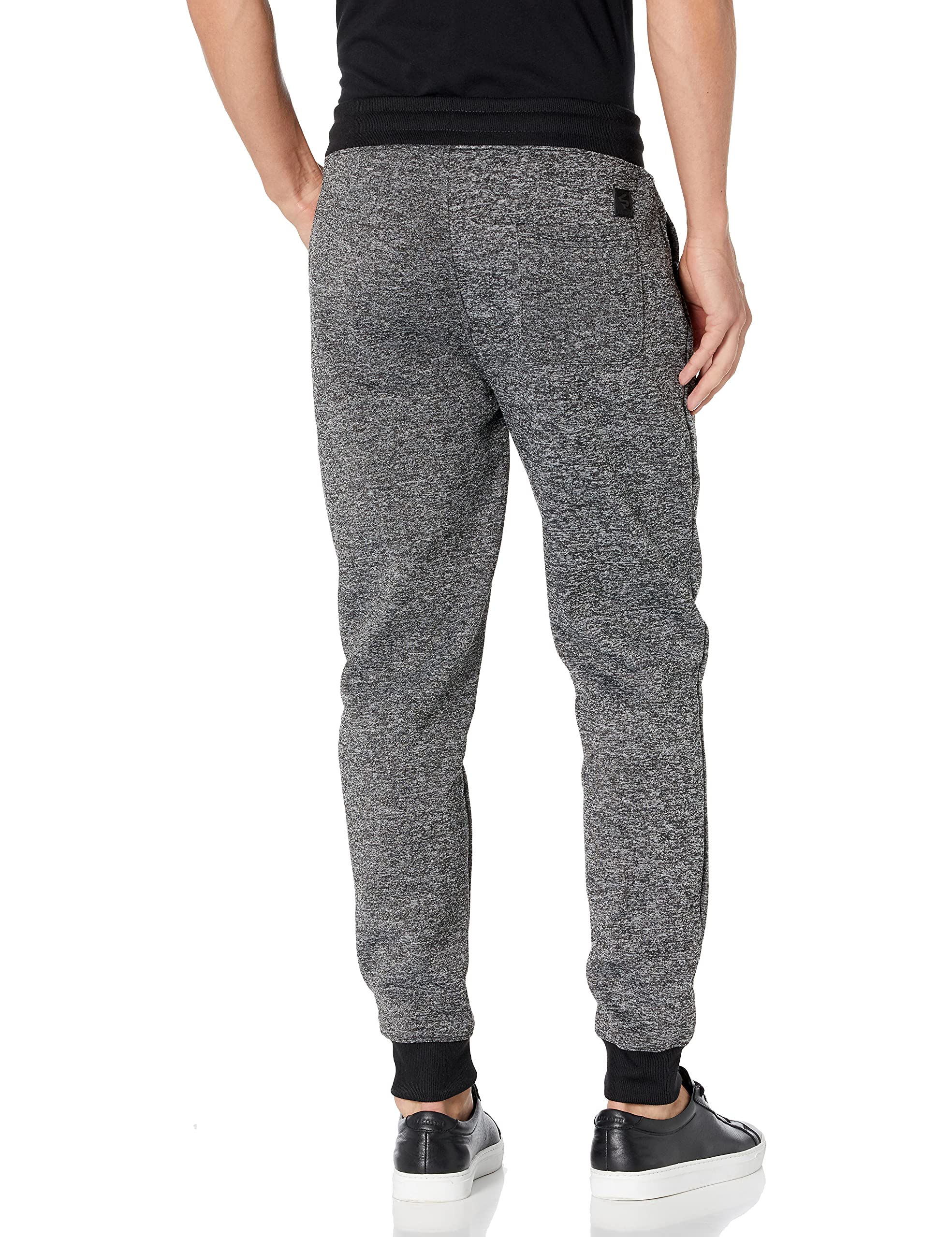 Southpole Men's Fleece Jogger, New Marled Black, Medium