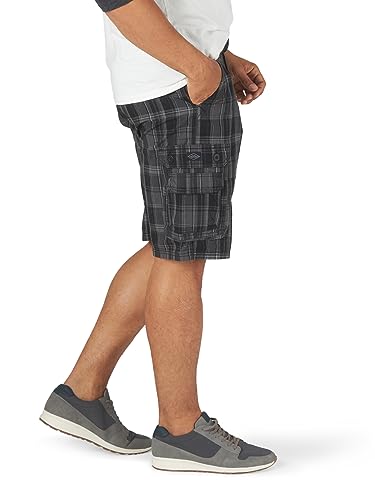 Lee mens Dungarees New Belted Wyoming Cargo Shorts, Black Clifton Plaid, 38 US