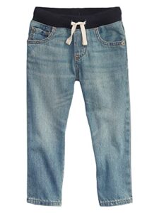 gap baby boys pull-on slim jeans, medium wash, 0-3 months us