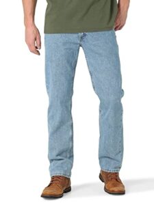 wrangler authentics men's classic 5-pocket regular fit cotton jean, light stonewash, 34w x 32l