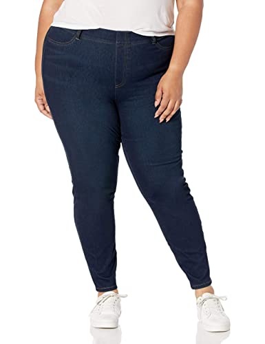 Amazon Essentials Women's Pull-On Knit Jegging (Available in Plus Size), Dark Wash, Large