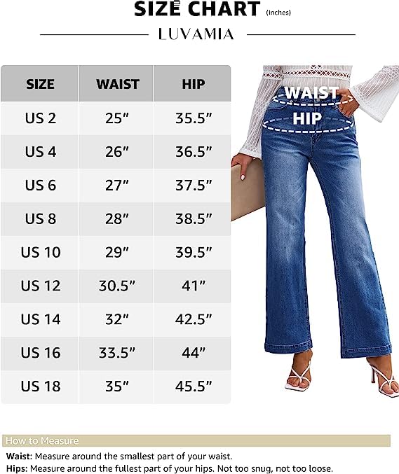 luvamia Wide Leg Jeans for Women High Waisted Baggy 90S Jeans Distressed Stretchy Denim Pants Trendy Wide Leg Jeans for Women Straight Leg Jeans for Women 70S Outfits Lapis Longing Blue Size US 8