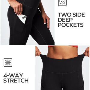 Ewedoos Fleece Lined Leggings Women with Pockets Thermal Leggings for Women High Waisted Winter Warm Workout Yoga Pants New Black