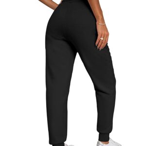 Yeokou Women's Warm Sherpa Lined Athletic Sweatpants Jogger Fleece Pants (Small, Black001)