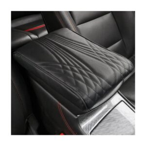 aicel car armrest box height increase support pad, memory foam microfiber leather elbow comfort booster pad, center console waterproof cushion pillow, soft auto arm rest protector cover (black)