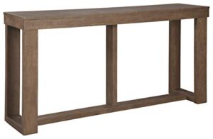 signature design by ashley cariton contemporary sofa console table, grayish brown