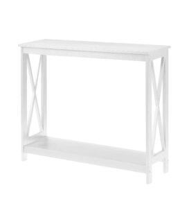 convenience concepts oxford console table with shelf, white